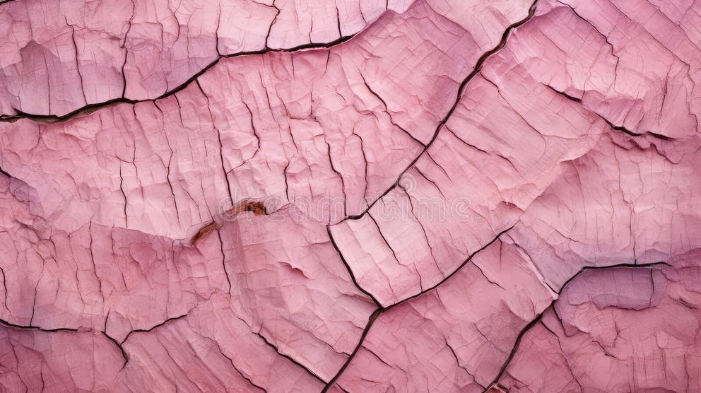 Textured Background of Cracked Pink Tree Bark with Different Shapes ...