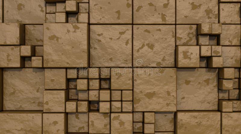 Textured Background of Cubes of Different Sizes Stock Illustration ...