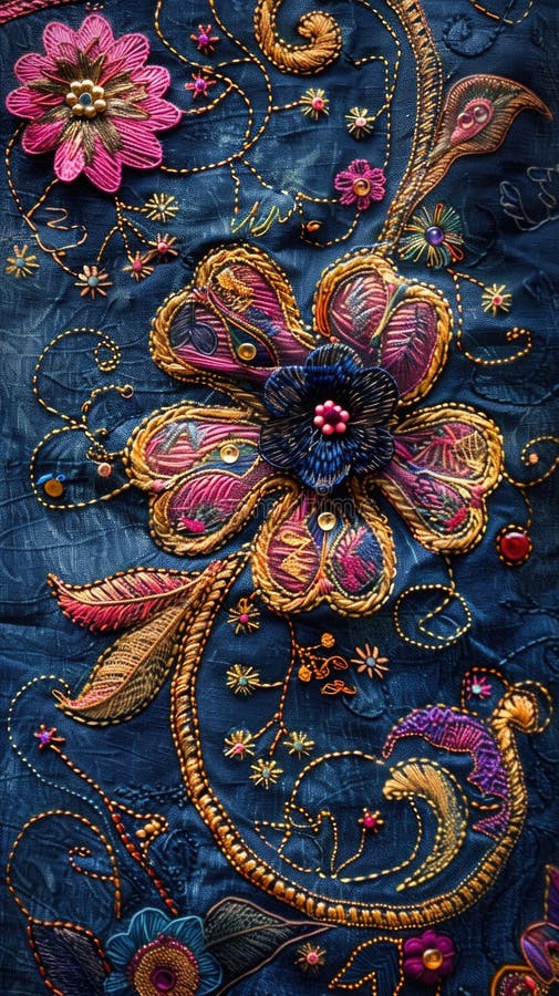 Textured Background with Handmade Textiles Featuring Traditional Indian ...