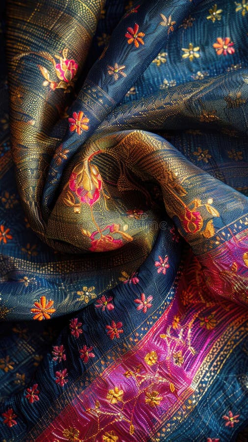 Textured Background with Handmade Textiles Featuring Traditional Indian ...