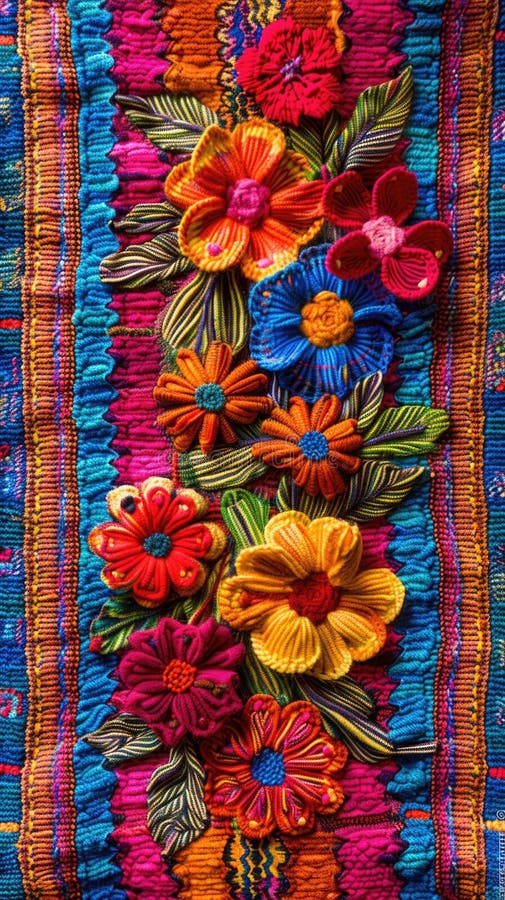 Textured Background with Handmade Textiles Featuring Traditional ...