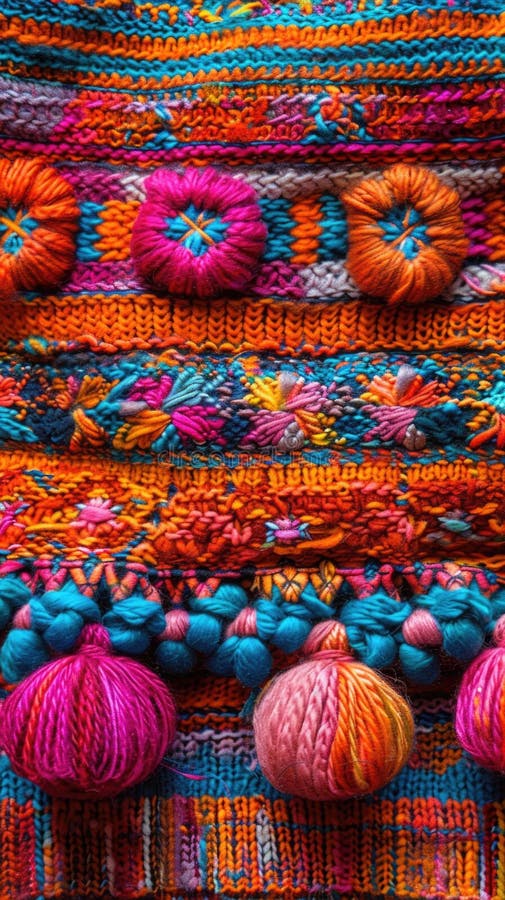 Textured Background with Handmade Textiles Featuring Traditional ...