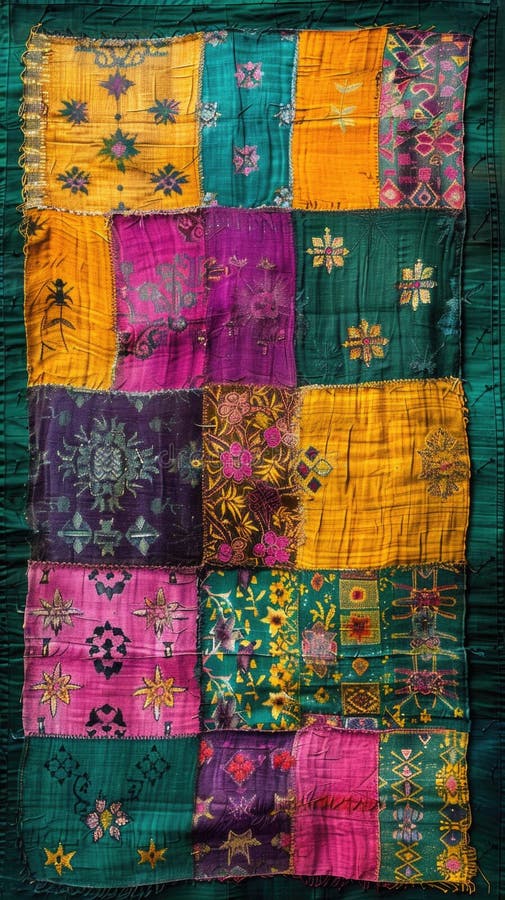 Textured Background with Handmade Textiles Featuring Traditional ...