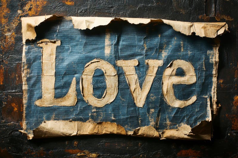 A Textured Background Highlights a Message of Love Embraced by Paper ...