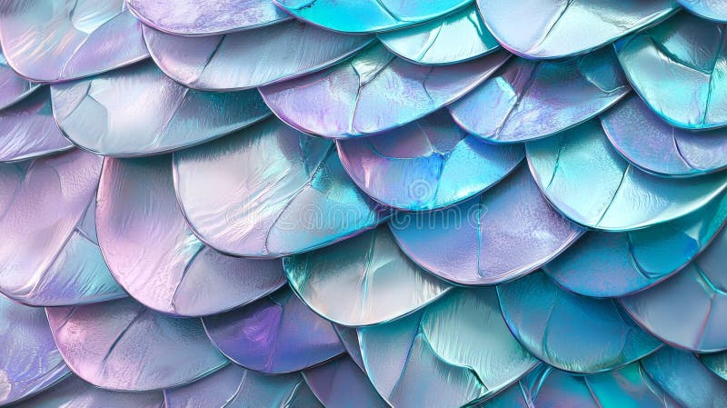Textured Background of Iridescent Turquoise Scales is Overlapping ...