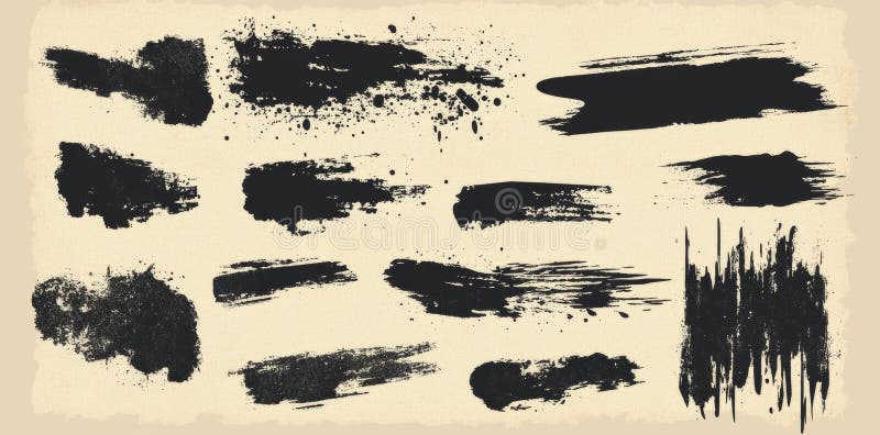 On a Textured Background with Multiple Textures and Layers, Black Paint ...