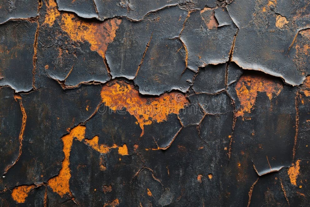 Textured Background of Rusty Black Surface with Cracked Patterns Stock ...