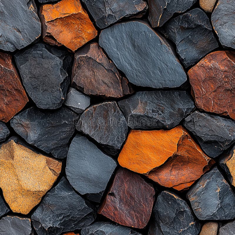 Textured Background of Various Dark and Rusty Colored Stones and Rocks ...