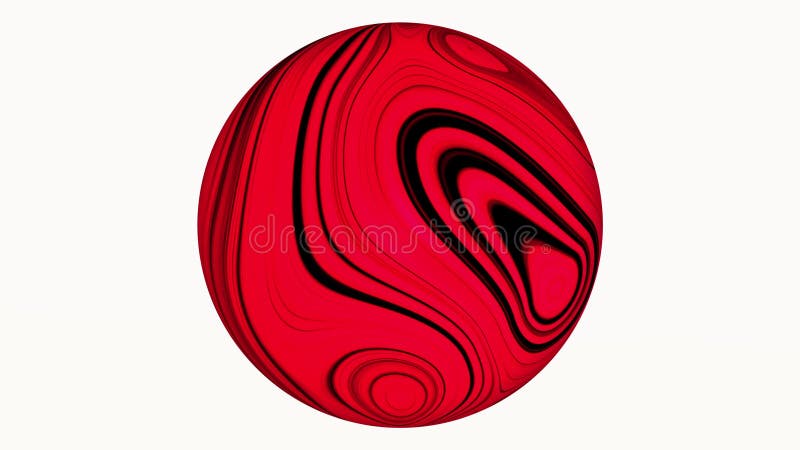 Textured Ball White Background Black Red Moving Colors and Rotating ...