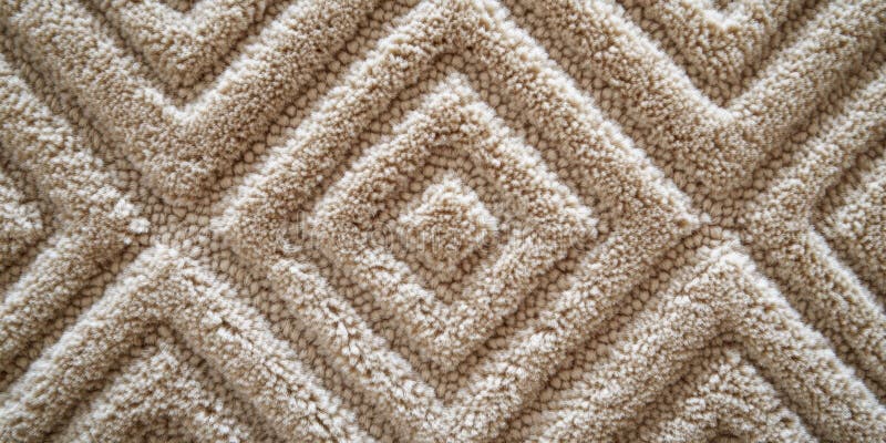 A Textured Beige Carpet Featuring a Diamond Pattern, Adding Warmth To ...
