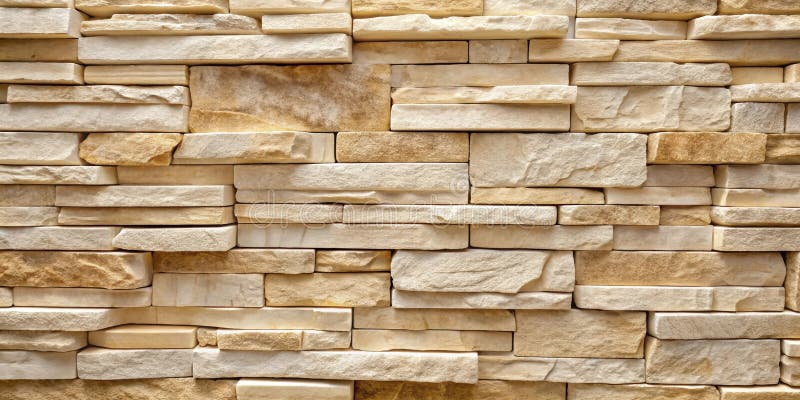 Textured Beige and Cream Stacked Stone Wall Surface. Generative AI ...