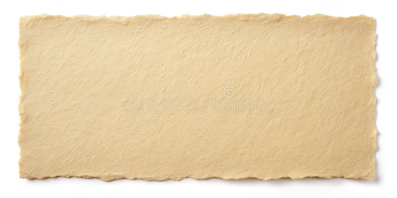 A Textured Beige Hand-Torn Paper Sheet with Irregular Edges, Ideal for ...