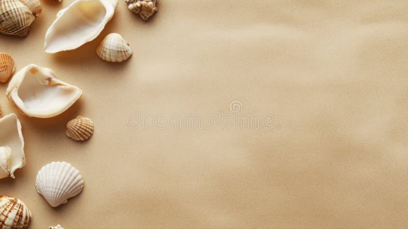 Textured Beige Paper Background with Seashell Illustration for Creative Use. Generative AI Stock ...