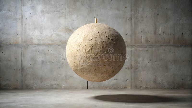 Suspended Stone Sphere stock photo. Image of hanging - 373534514