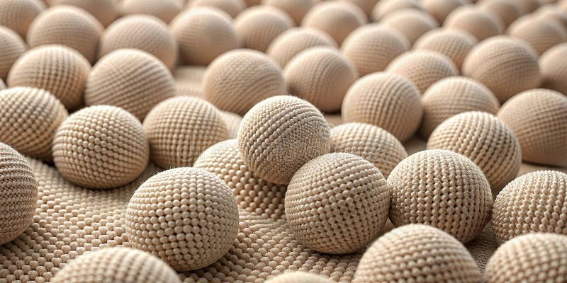 Textured Beige Spheres Close-up a Detailed View of a Collection of ...