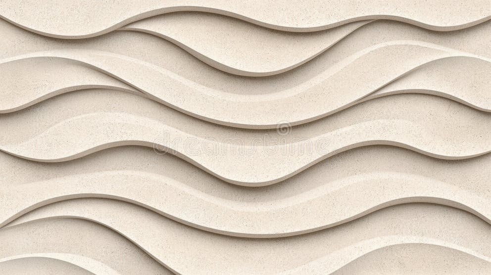 A Textured Beige Wall with a Repeating Wave Pattern. Stock Image ...