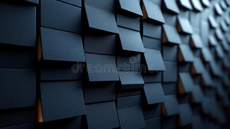 Textured Black Acoustic Panel with Subtle Lighting Stock Illustration ...