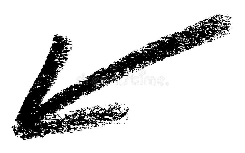 Bold Grunge Arrow Pointing Downward Left Stock Vector - Illustration of ...