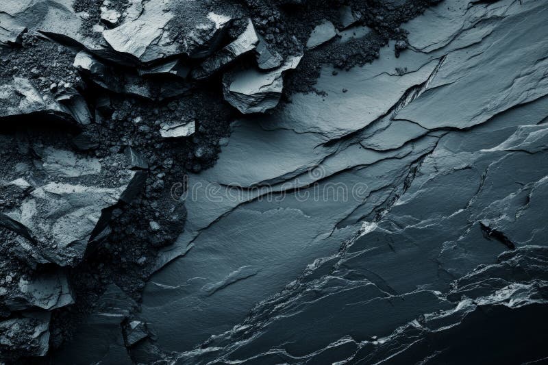 Textured Black Coal Rock Surface with Cracks and Rough Details ...