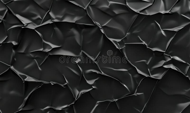 Textured Black Crumpled Paper Background for Design and Artistic ...