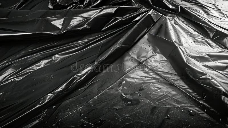 Textured Black Crumpled Plastic Background for Graphic Design Projects ...
