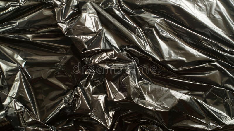 Textured Black Crumpled Plastic Background for Graphic Design Projects ...