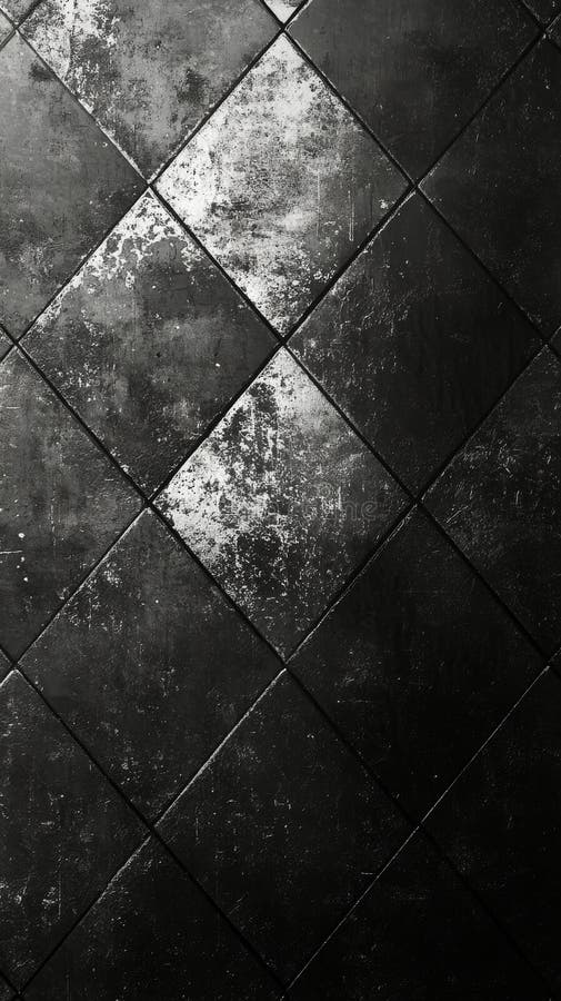 Textured Black Diamond Pattern with Metallic Accents and Rivets on a ...