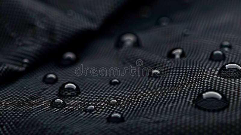 Textured Black Fabric with Water Droplets. Generative Ai Stock ...