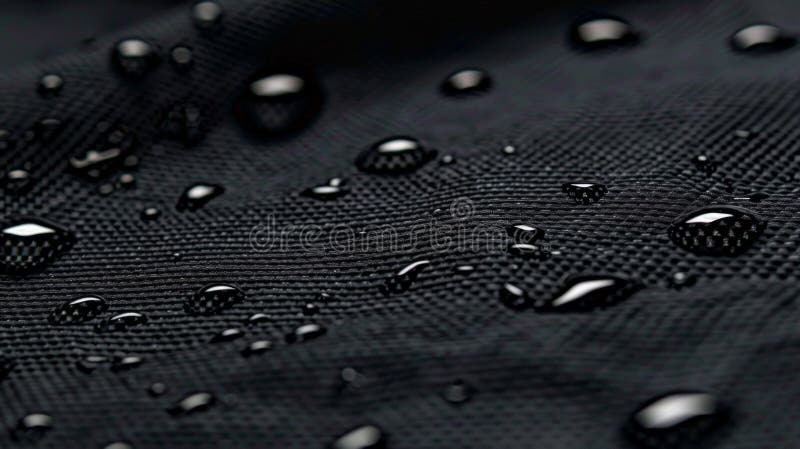 Textured Black Fabric with Water Droplets. Generative Ai Stock ...