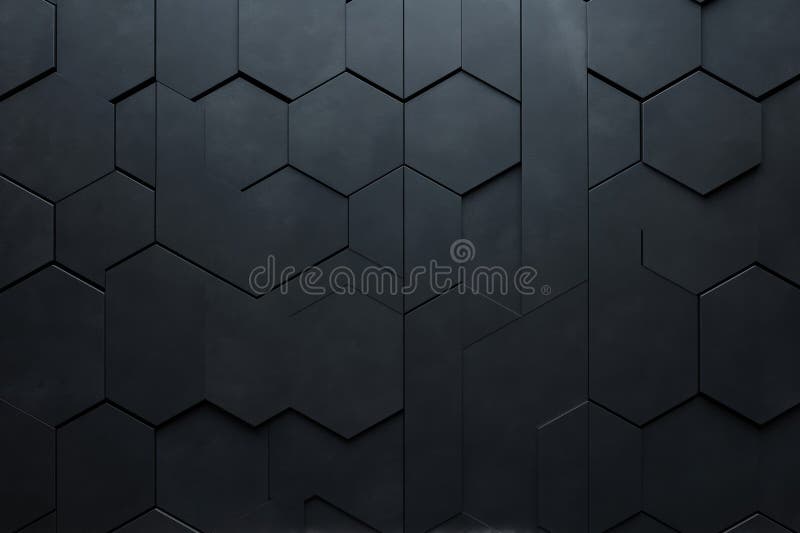 A Textured Black Hexagonal Wall Pattern Showcasing Modern Design and ...