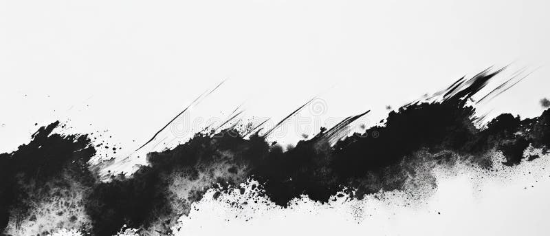 Textured Black Ink Patterns Created with a Sponge on White Paper ...