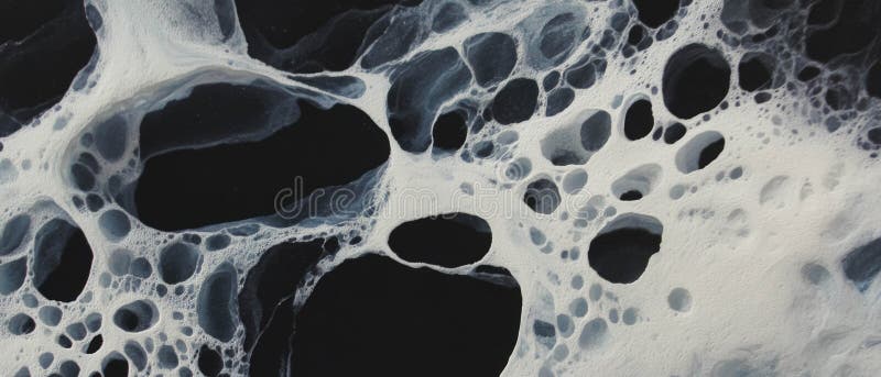Textured Black Ink Patterns on a Porous White Background Using a Sponge ...