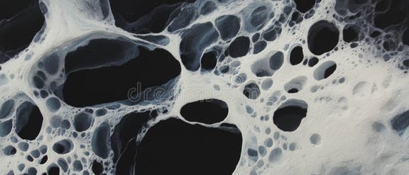Textured Black Ink Patterns on a Porous White Background Using a Sponge ...