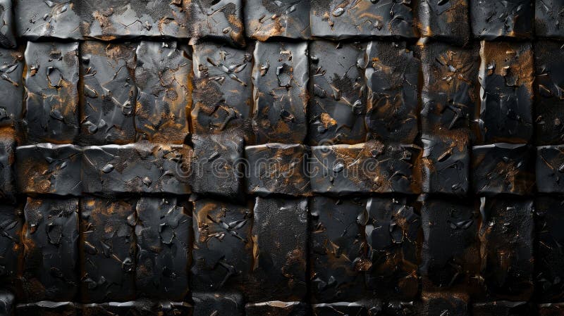 Textured Black Metal Surface with Ridges and Rust Effects Stock Image ...