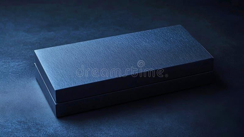 Textured Black Packaging Box Presented Under Sharp Lighting Against a ...