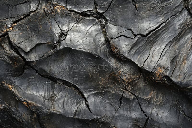 Textured Black Rock Surface with Cracks and Natural Patterns Stock ...