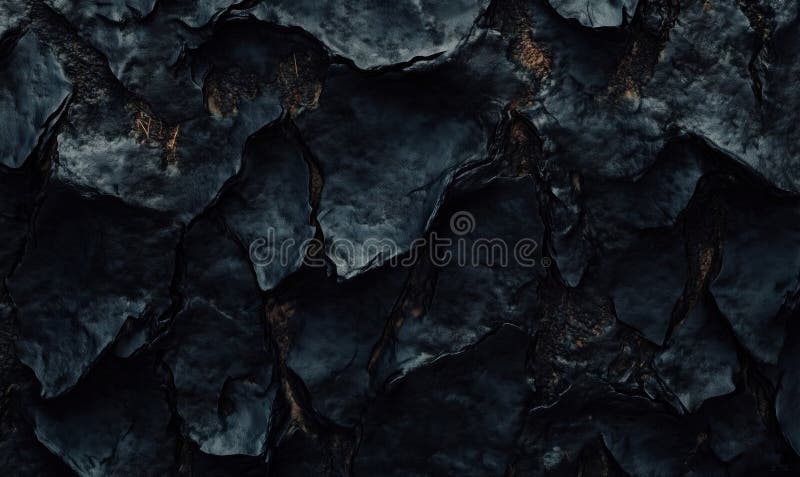 Textured Black Rock Surface with Layered, Jagged Formations and Natural ...
