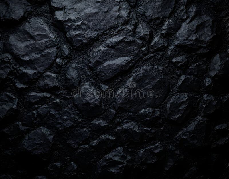 Textured Black Rock Wall Background with Natural Rough Stone Surface ...