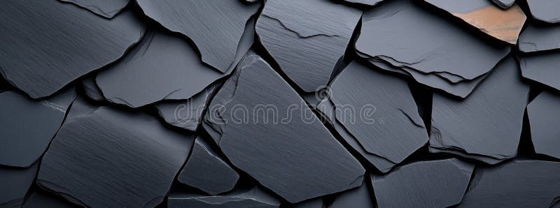 Textured Black Slate Rock Background with Layered Stone Pieces ...
