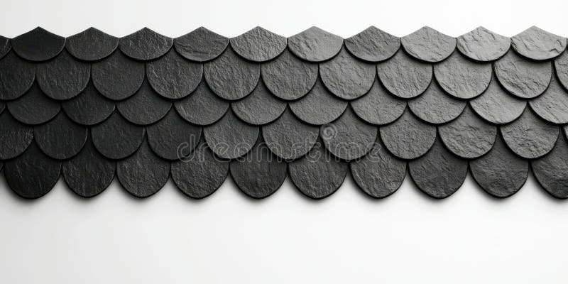 Textured Black Slate Tiles Arranged in an Overlapping Pattern for ...