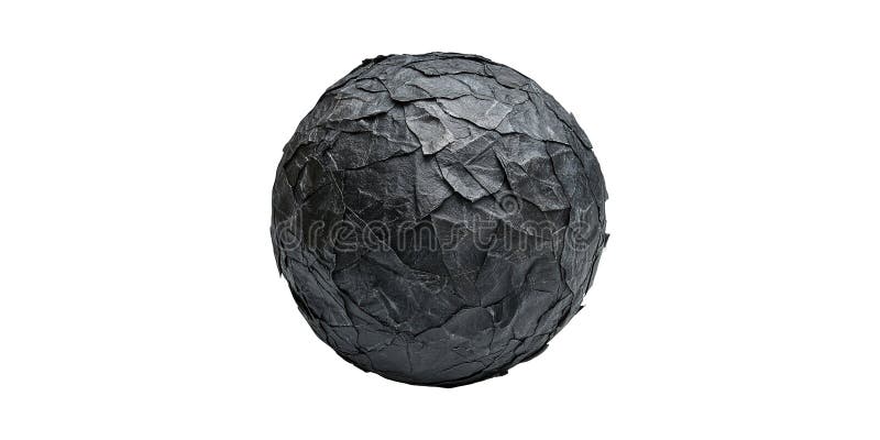 Textured Black Sphere with Layered Surface. Abstract Design and ...