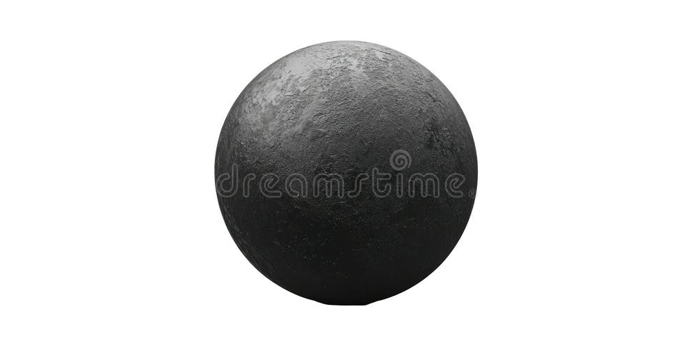 Textured Black Sphere with Rough Surface Isolated on Transparent ...