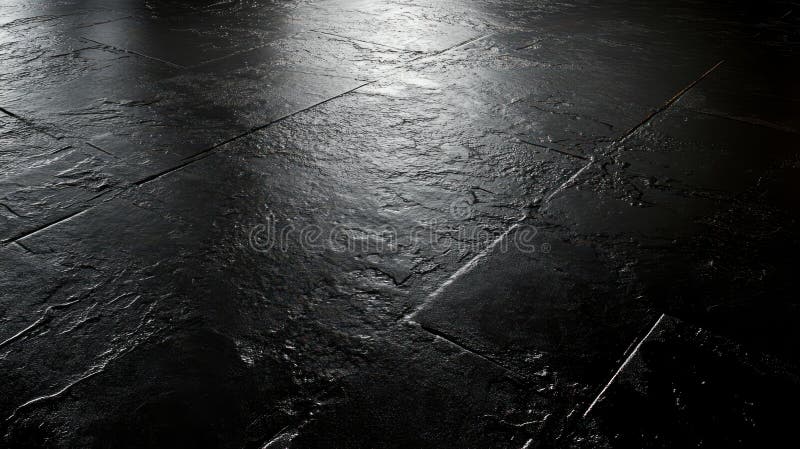 Textured Black Stone Floor with Subtle Reflections and Natural Patterns ...