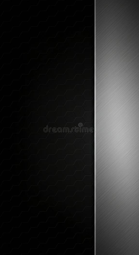 A Textured Black Surface Contrasts with a Smooth, Metallic Silver Panel ...