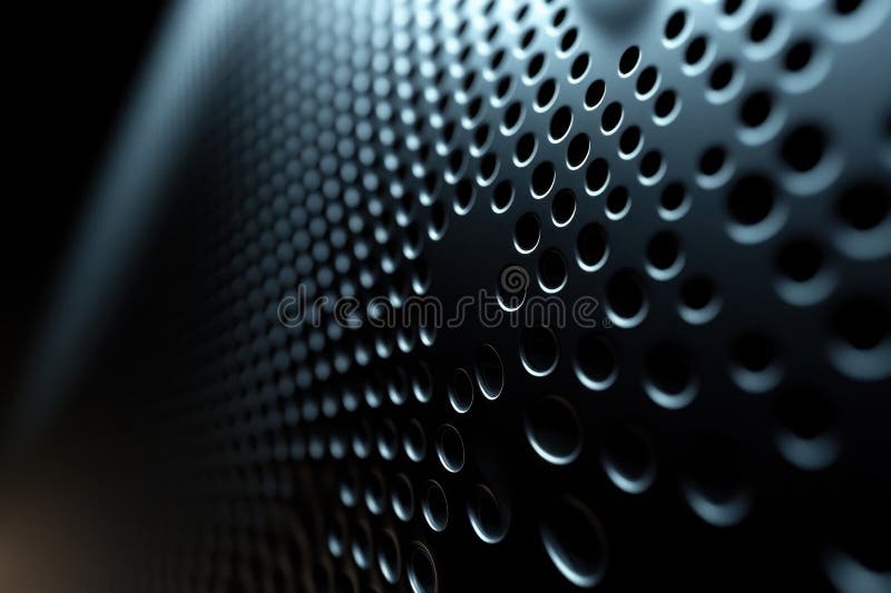 Close-up of a Textured Black Surface with Circular Perforations ...