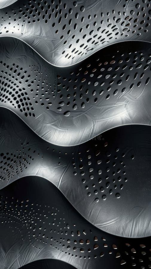 Smooth Black Surface with Droplets Showcasing Elegant Waves in Soft ...