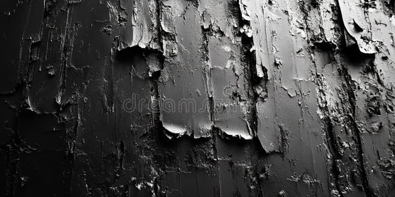 Textured Black Surface Revealing Layers of Peeling Paint in a ...