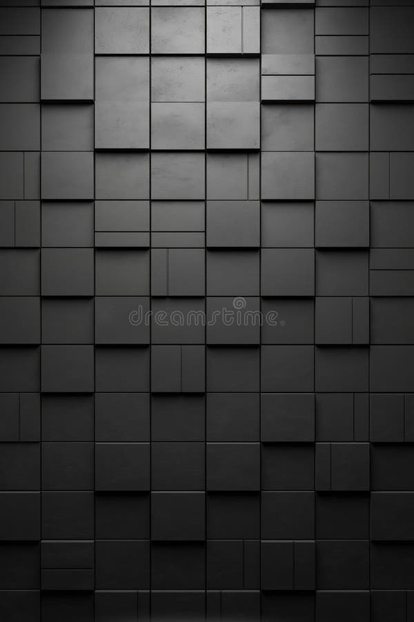 Textured Black Wall with Squares Creates a Modern, Minimalist Design in ...