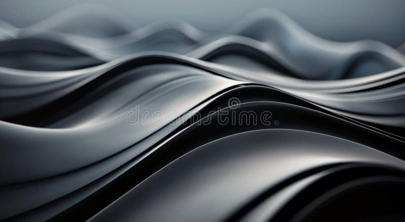 Textured Black Waves in Abstract Form Against a Soft Background Stock ...