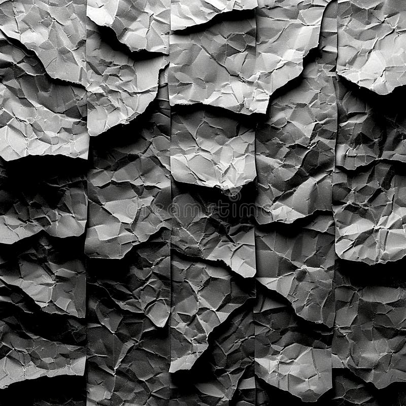 Textured Black and White Layers of Crumpled Paper Create a Dramatic ...
